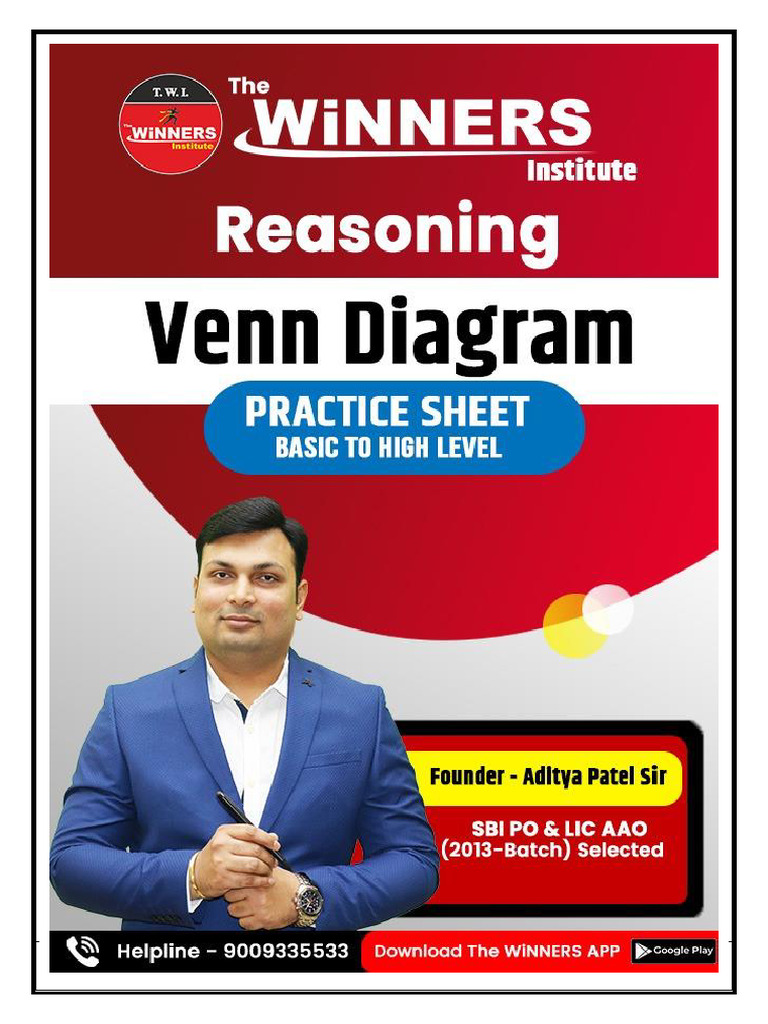 Reasoning Study Material Venn Diagram Practice SheetBasic???? ??? | PDF