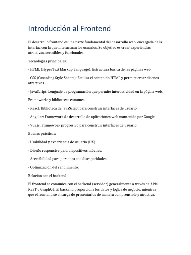 Introduccion Frontend | PDF