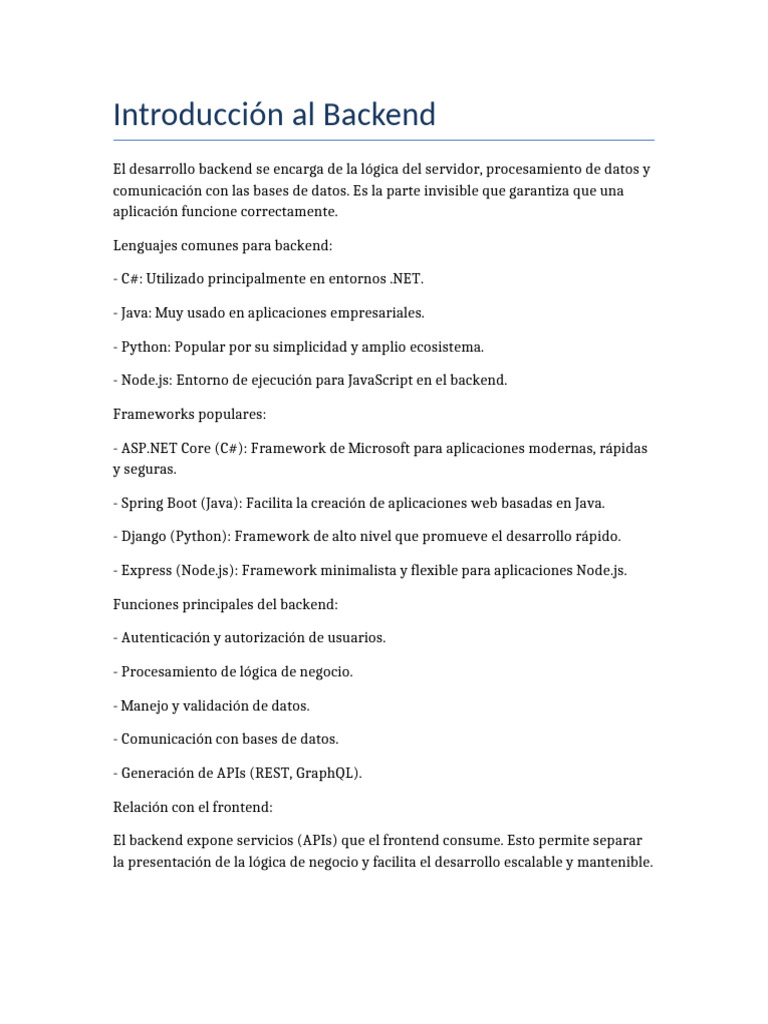 Introduccion_Backend | PDF