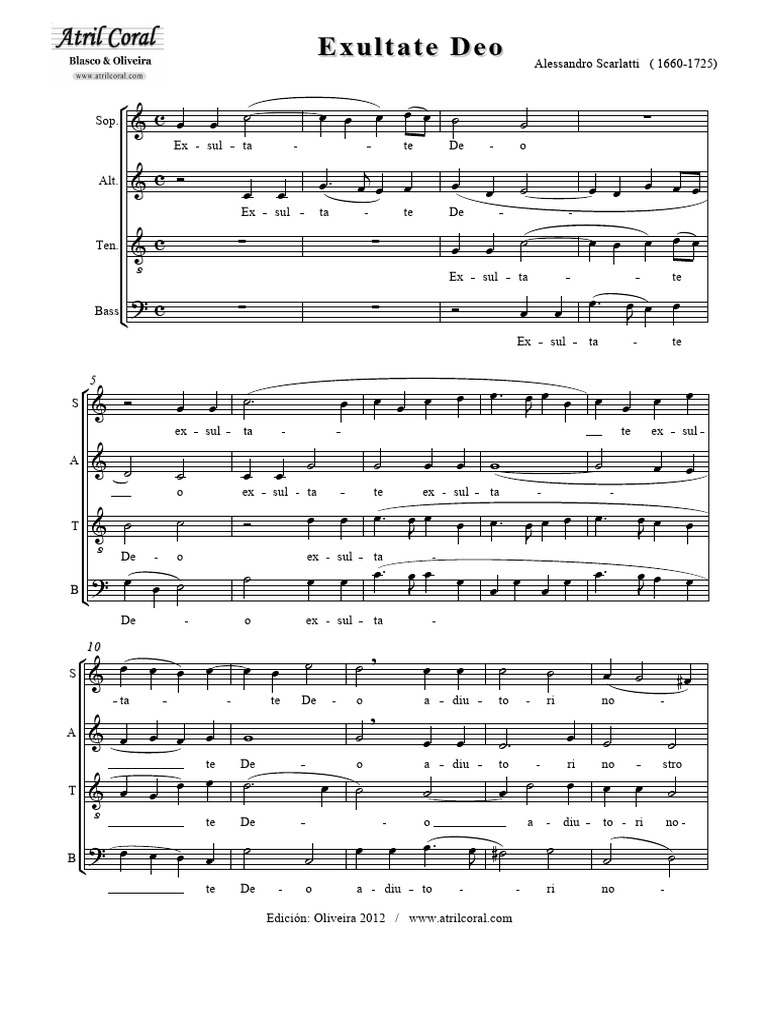 Exultate Deo Scarlatti | PDF