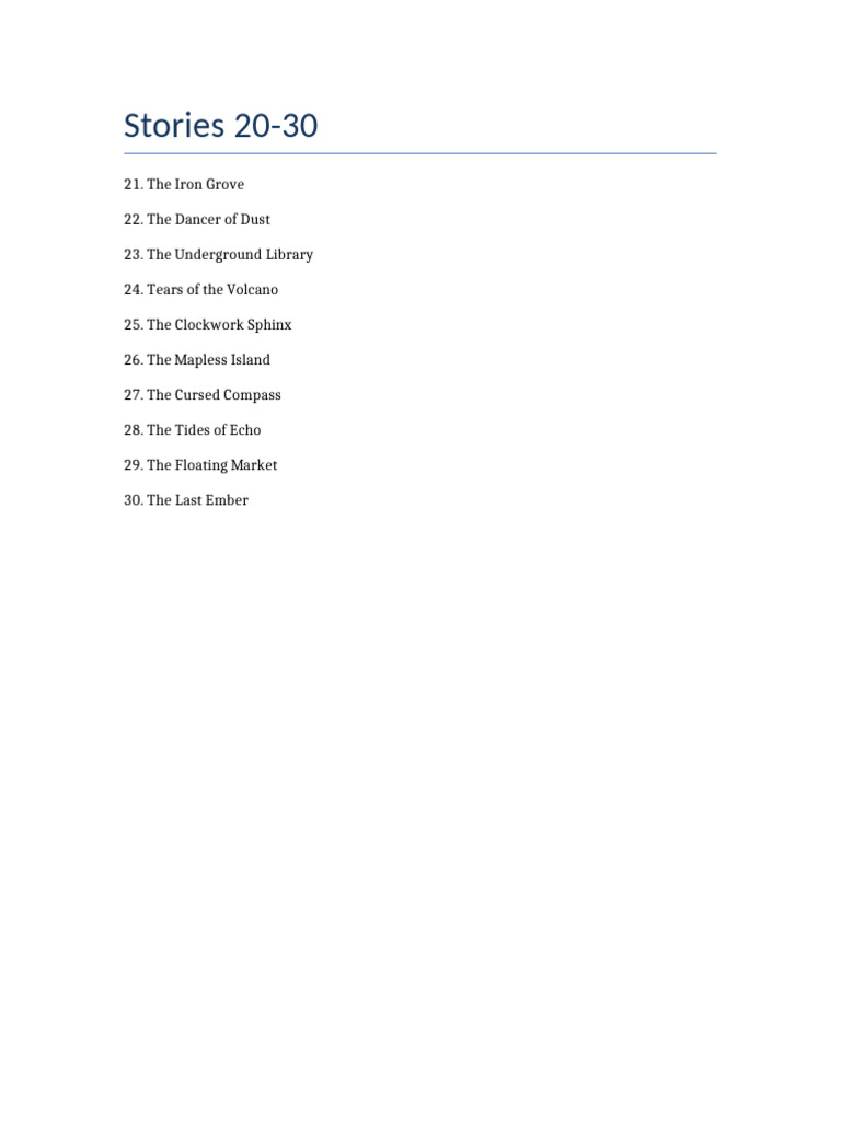 Stories 20 30 | PDF