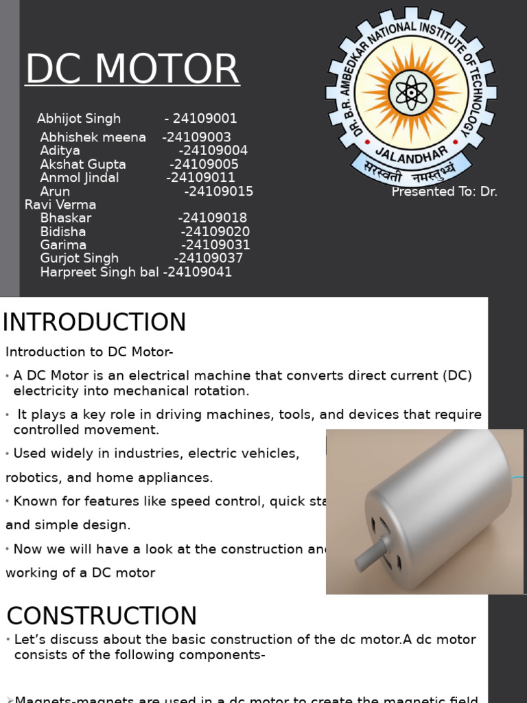 Understanding DC Motors: Components & Function | PDF | Electric Motor ...