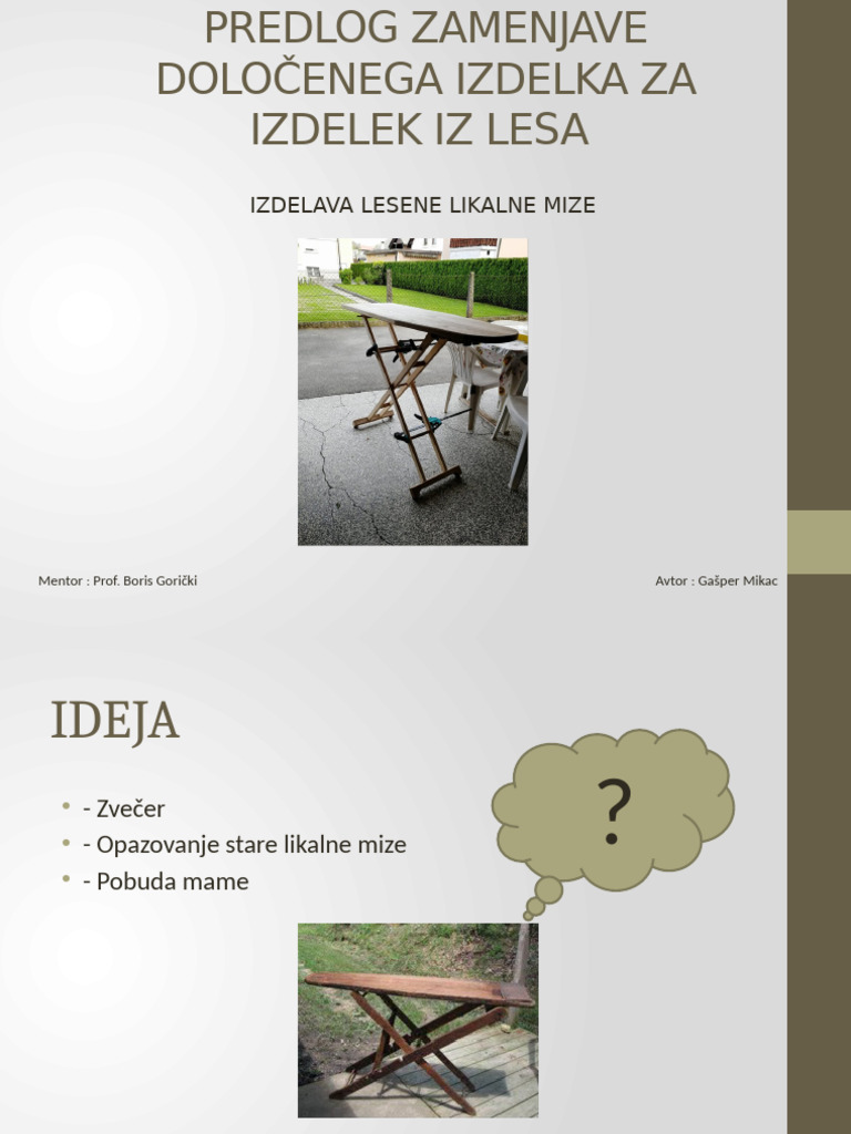 Predlog Zamenjave Določenega Izdelka Za Izdelek Iz Lesa | PDF