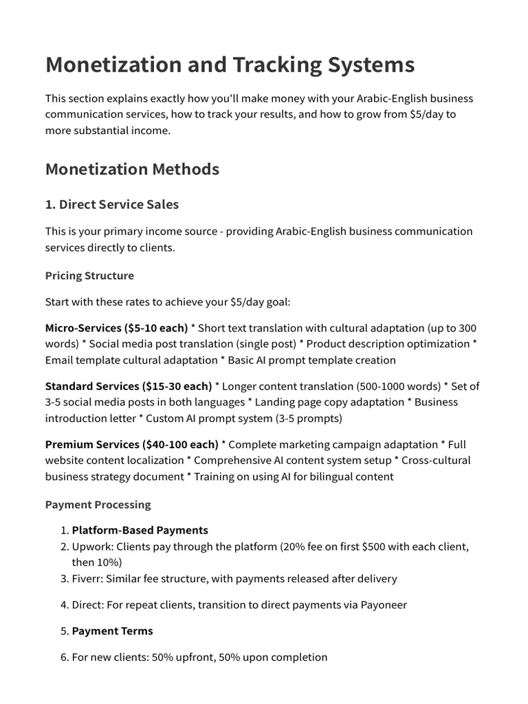 Monetization and Tracking Systems | PDF | Performance Indicator | Marketing
