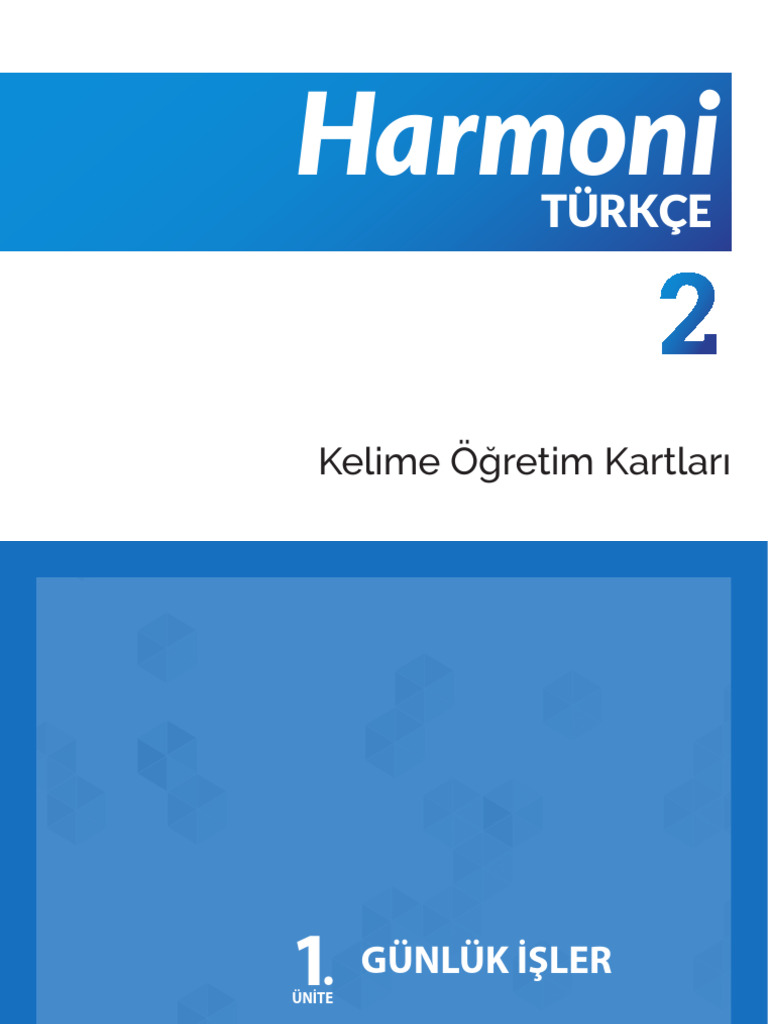 Harmoni Turkce-2 Kelime Ogretim Kartlari | PDF