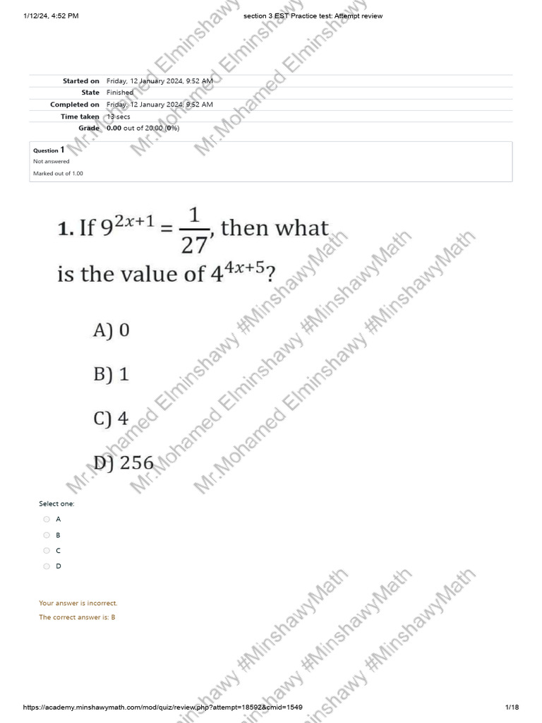 Est Practice Test - Est Test | PDF