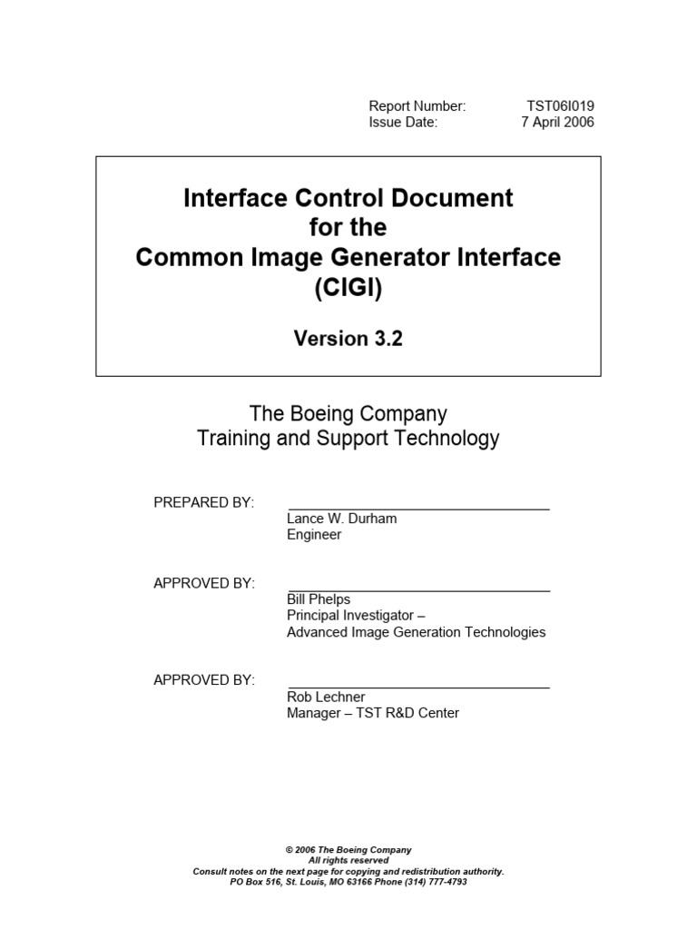 CIGI Interface Control Document v3.2 | PDF | Ethernet | Computer ...
