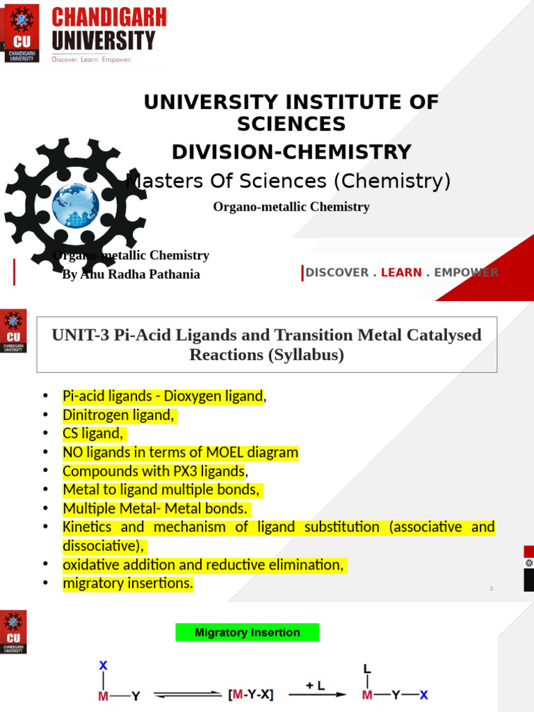 PPT-OMC - UNIT-3 L13 & L14 Migratory Insertion | PDF