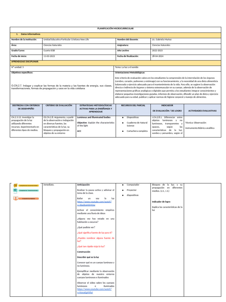 4 Egb Unit 5 | PDF | Ligero | Sombra