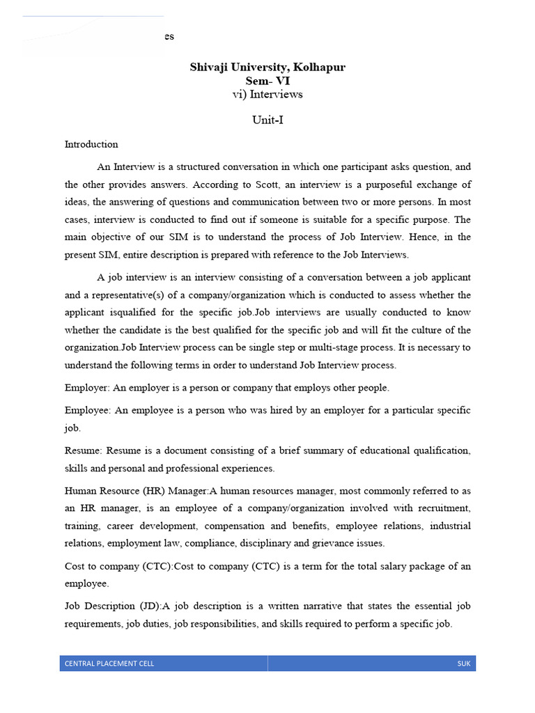 Interview and Presonal Presentation Skill Vi | PDF | Job Interview ...