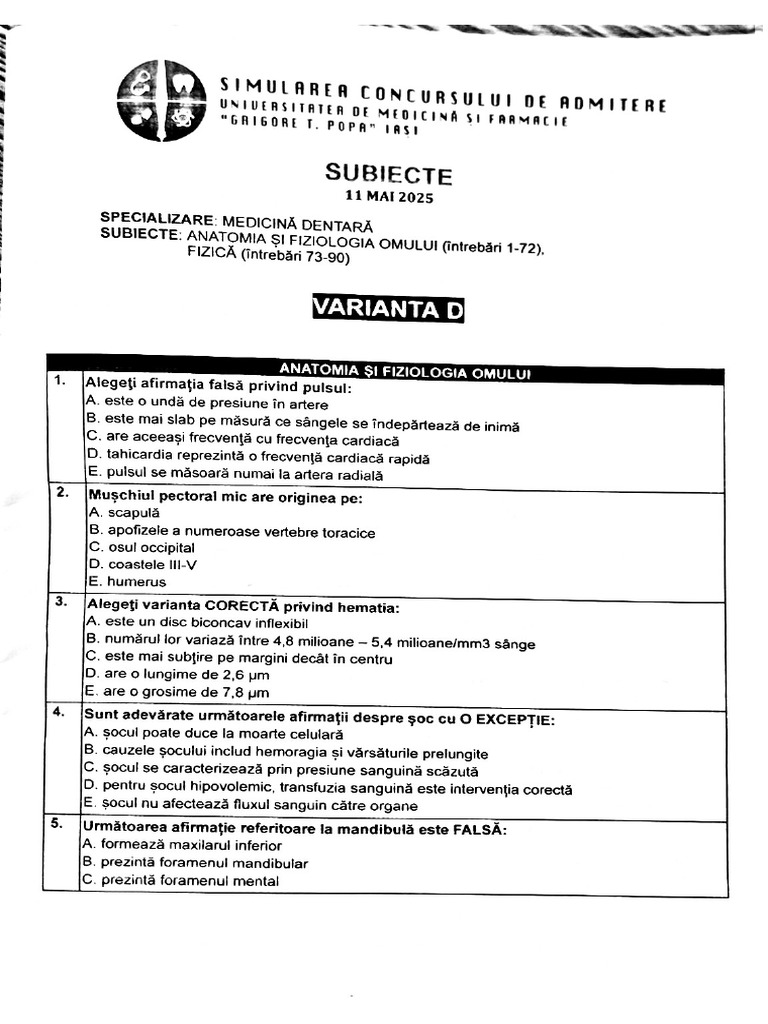 Simulare 11 Mai | PDF