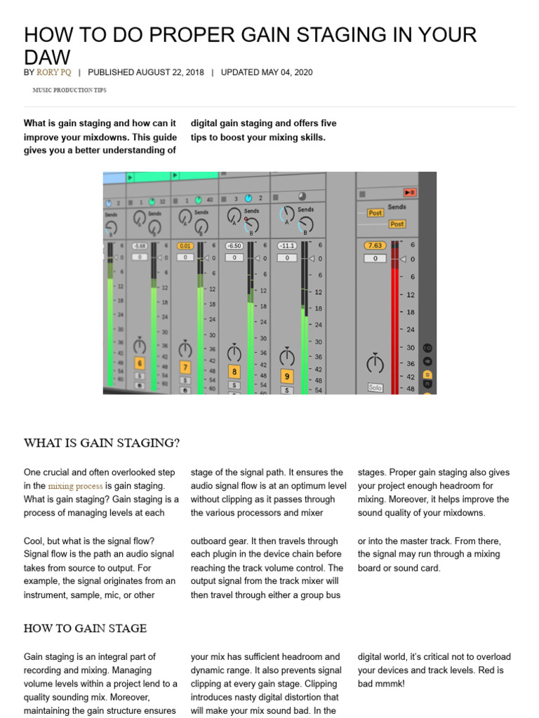How to Do Proper Gain Staging in Your Daw _ Icon Collective Music ...