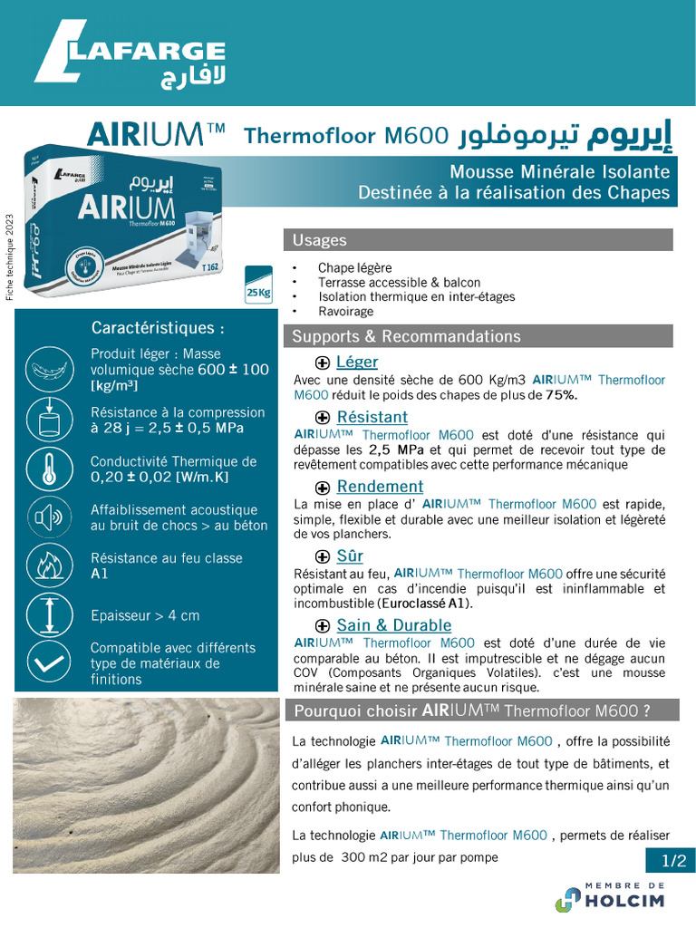 AIRIUM ThermoFloor M600 2023 FR-1 | PDF