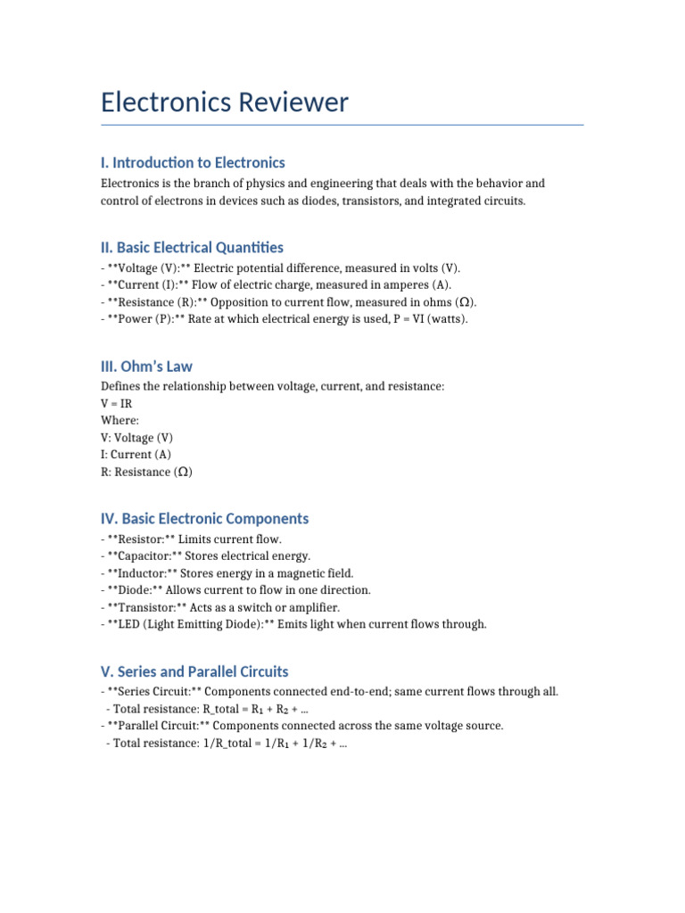 Electronics Reviewer | PDF