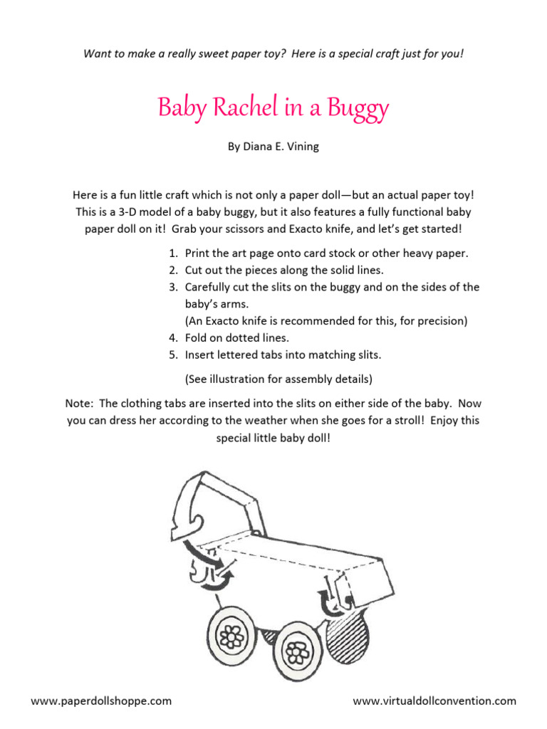 Baby Rachel Buggy Paper Toy Craft | PDF
