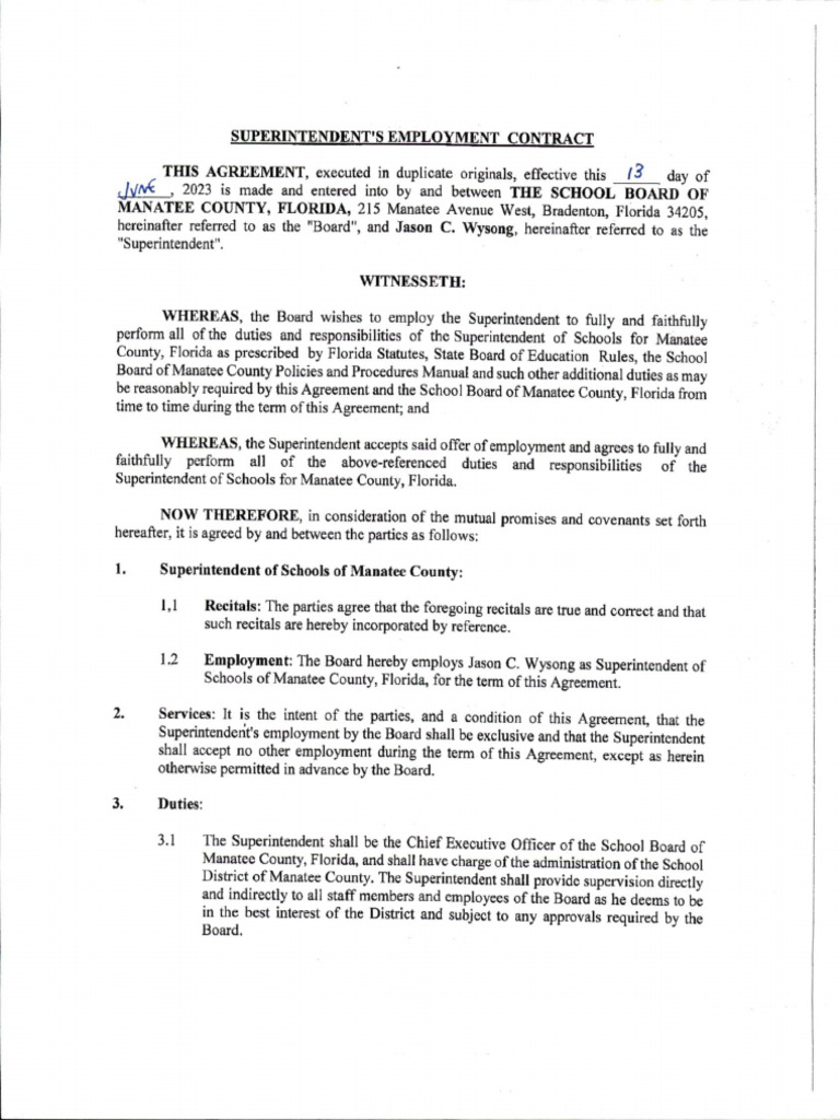 2023-06-13 Fully Executed Contract - Wysong | PDF