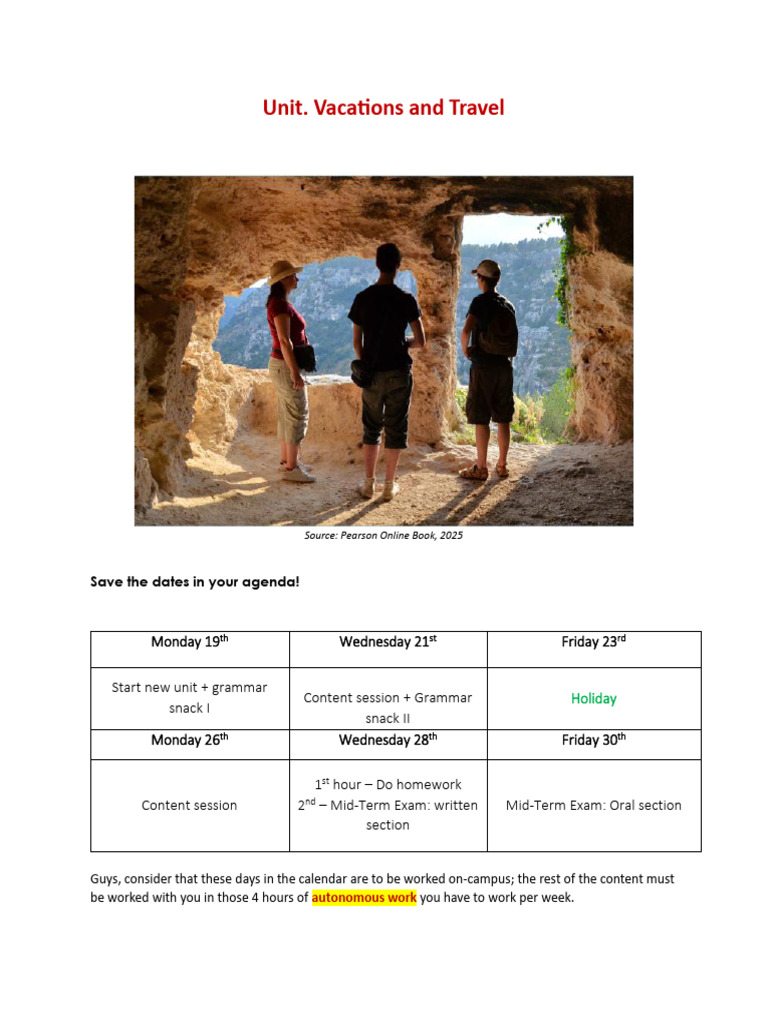 Unit Vacations and Travel | PDF