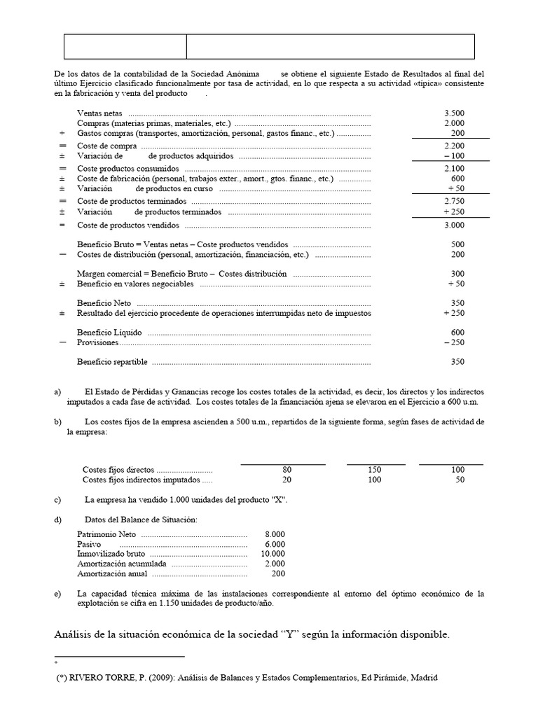 Caso PR Ctico 8 An Lisis Econ Mico PR 2013-14 | PDF | Estado de resultados | Negocios económicos