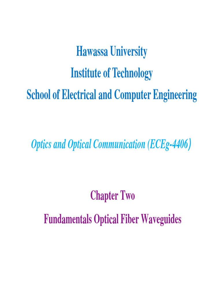 02-Fundamentals Optical Fiber Waveguides-I | PDF | Refractive Index | Optical Fiber