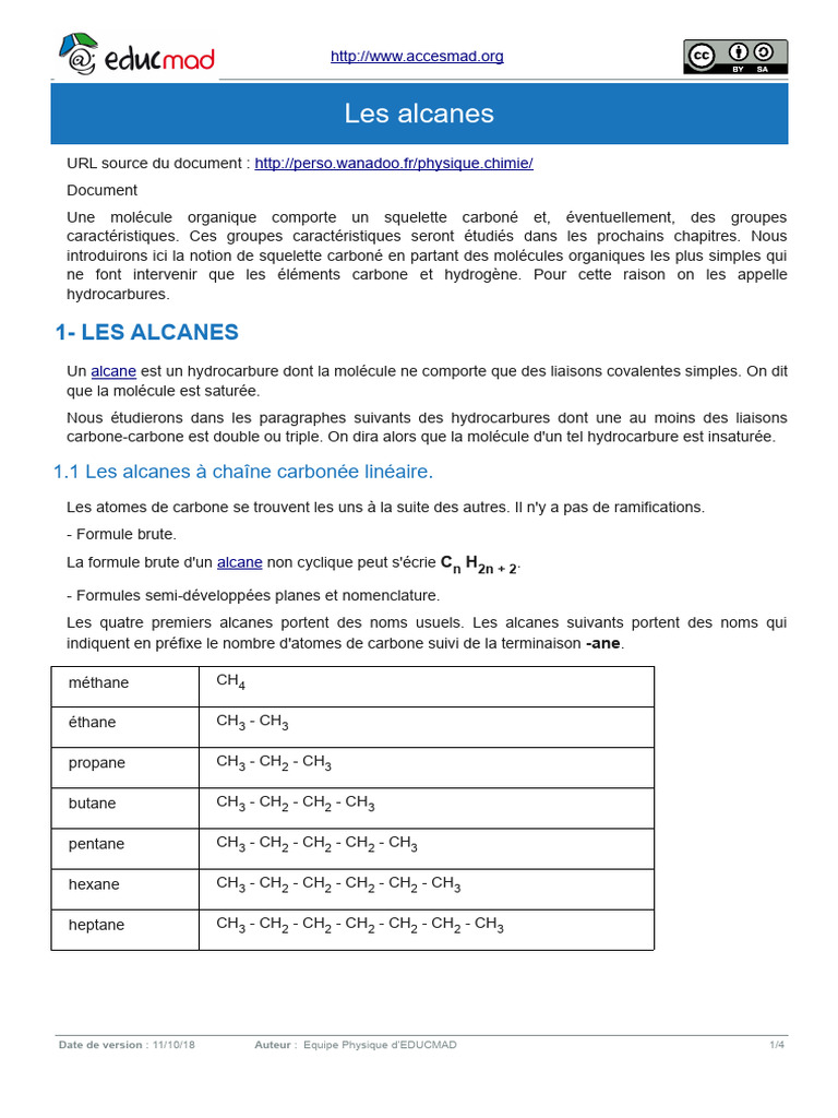 Introduction aux alcanes et leur structure | PDF | Alcane | Hydrocarbures