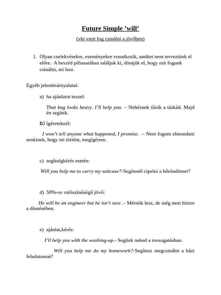 Future Simple | PDF