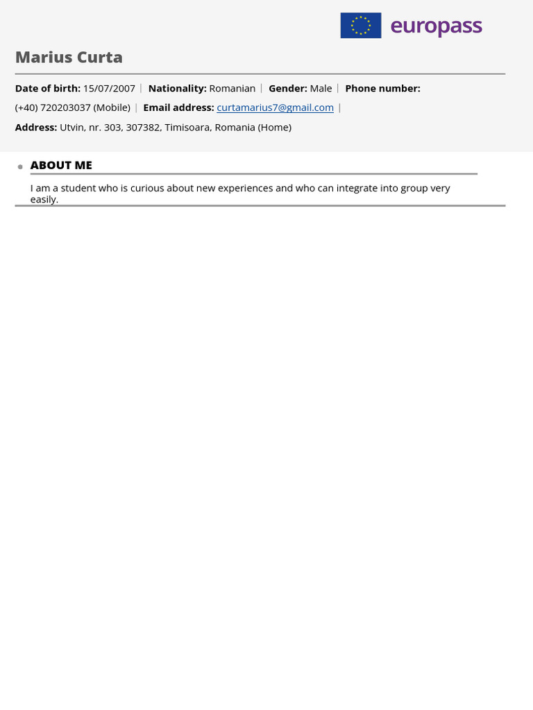 Marius Curta Cv | PDF