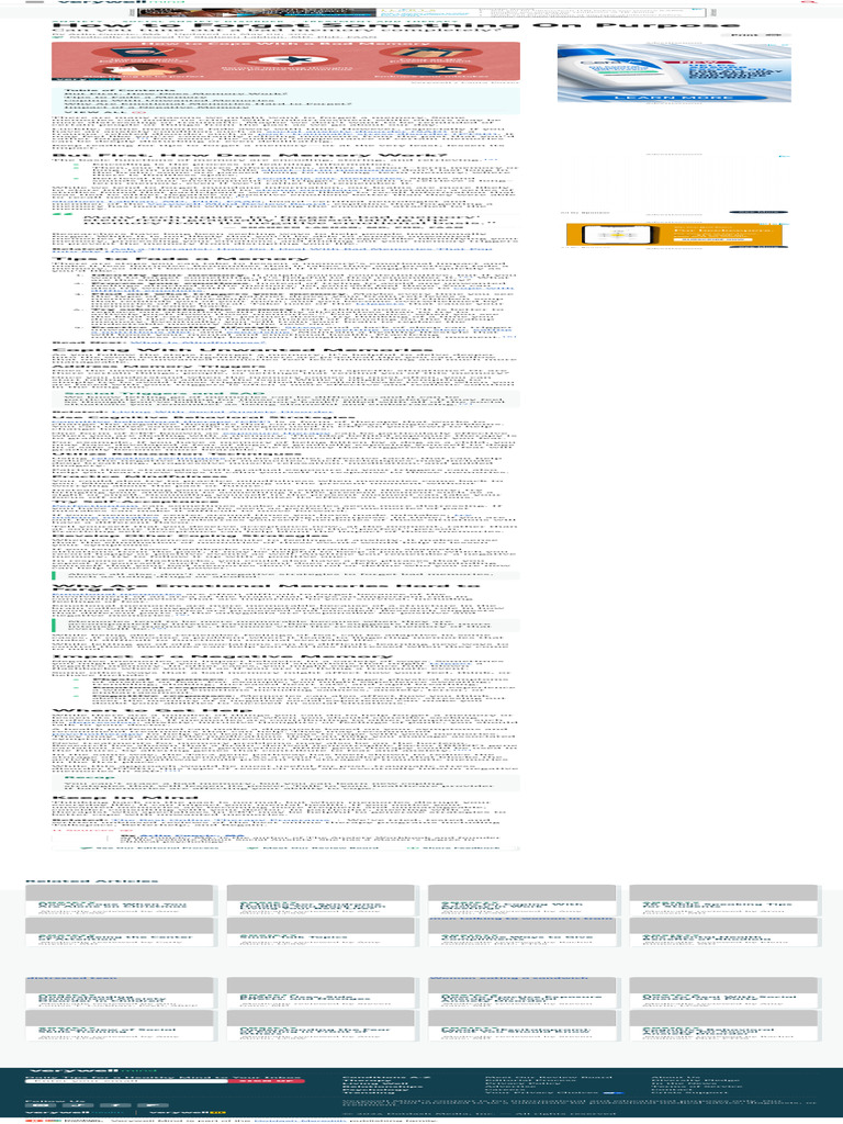 How to Forget Something on Purpose and Tips to Cope | PDF | Memory | Anxiety