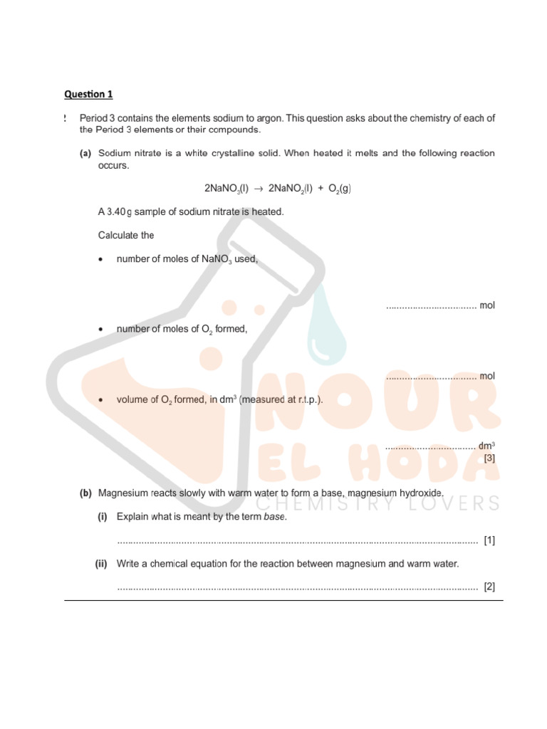 IG CHEM PAPER 4 Guess Papers 2025 | PDF
