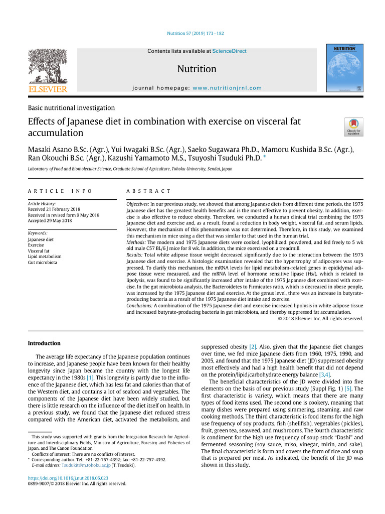 Effects of Japanese Diet in Combination With Exercise On Viscera - 2019 ...