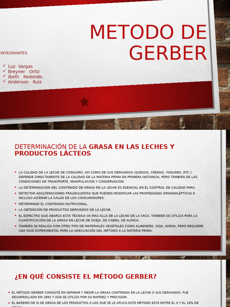 Metodo de Gerber | PDF | Leche | Productos lácteos