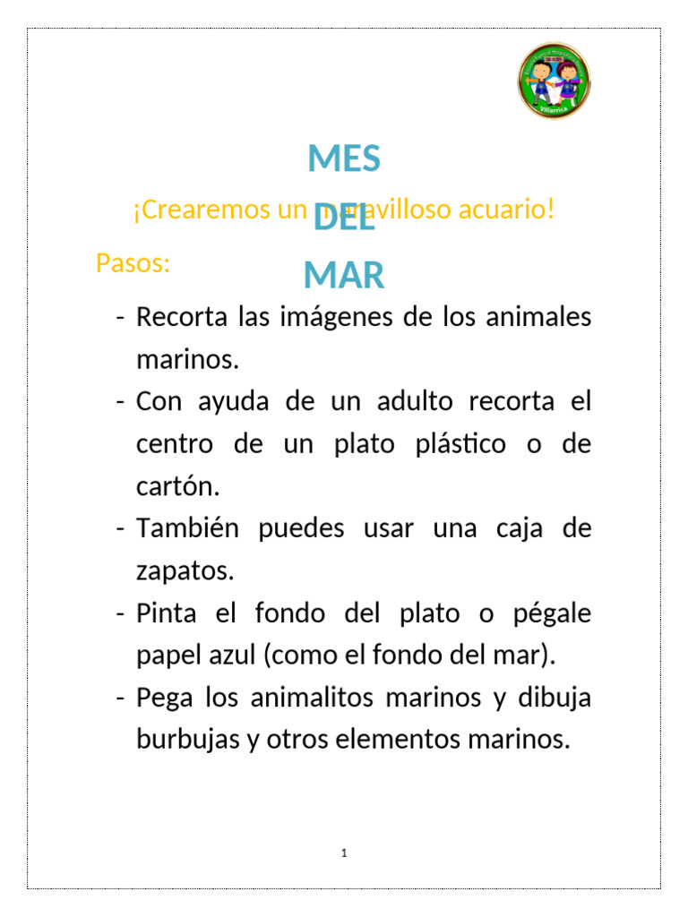 Actividad Mes Del Mar | PDF
