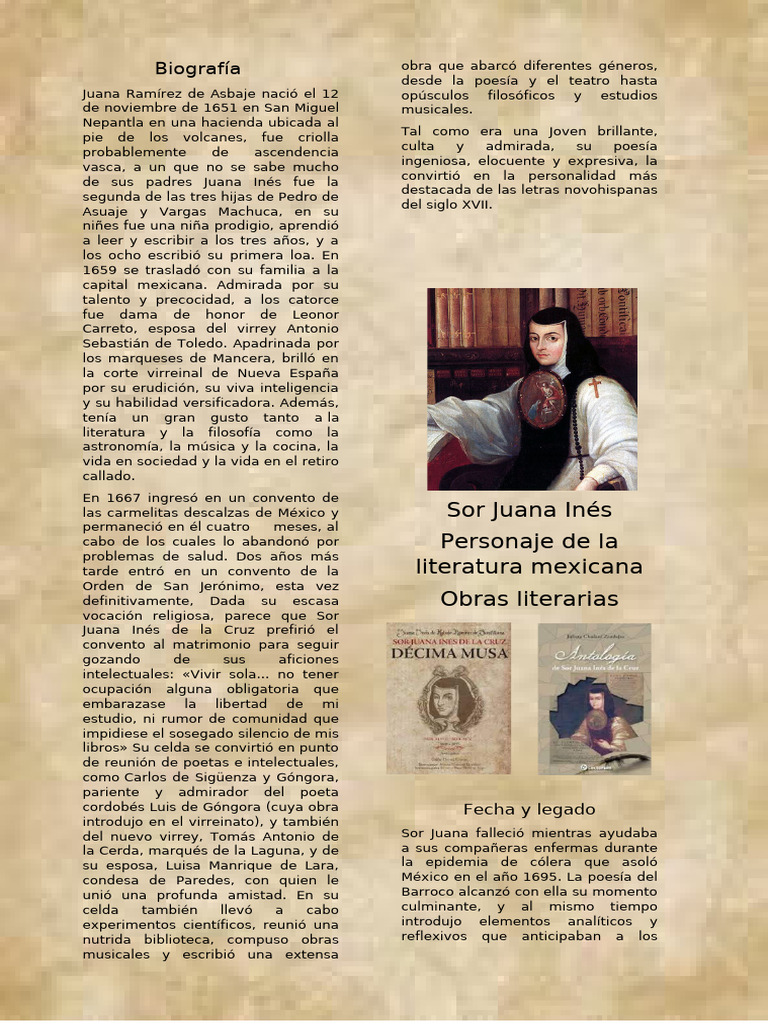Biografía Español Sor Juana | PDF | Nueva españa