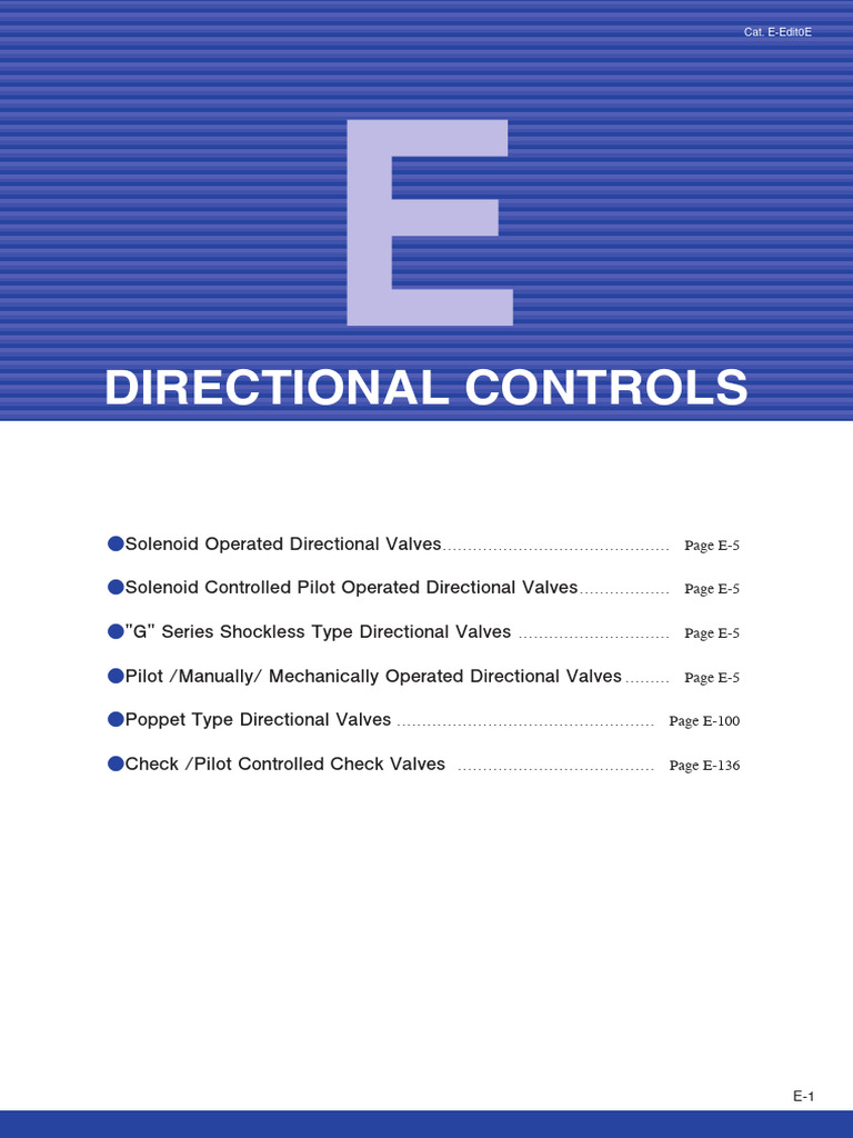 01 Cat.e-Edit0e - Directional Controls | PDF | Valve | Mechanical ...