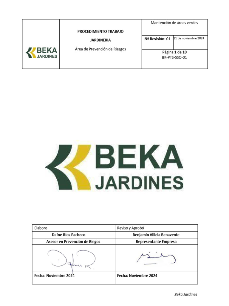 Pt-Jardinero Beka Noviembre 2024 | PDF | Herramientas agrícolas