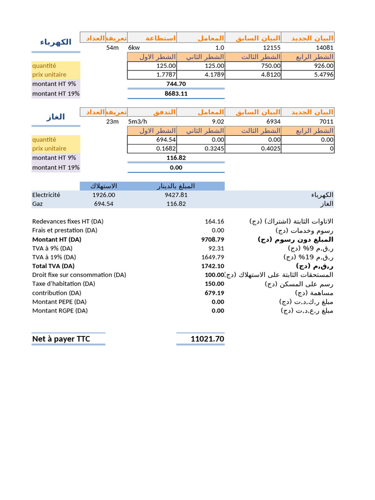 Facture Sonelgaz | PDF