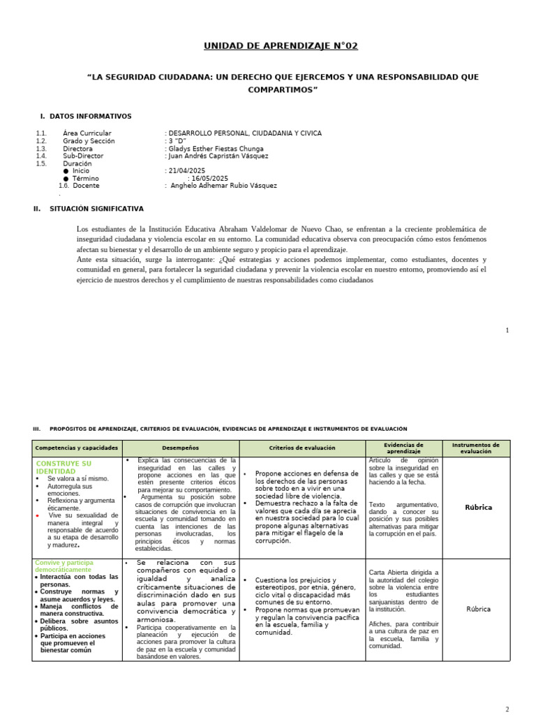 Unidad II DPCC 25 | PDF | Aprendizaje | Enseñando