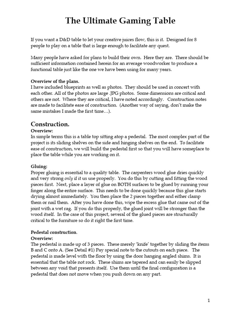 Ultimate Gaming Table Plans | PDF | Plywood | Adhesive