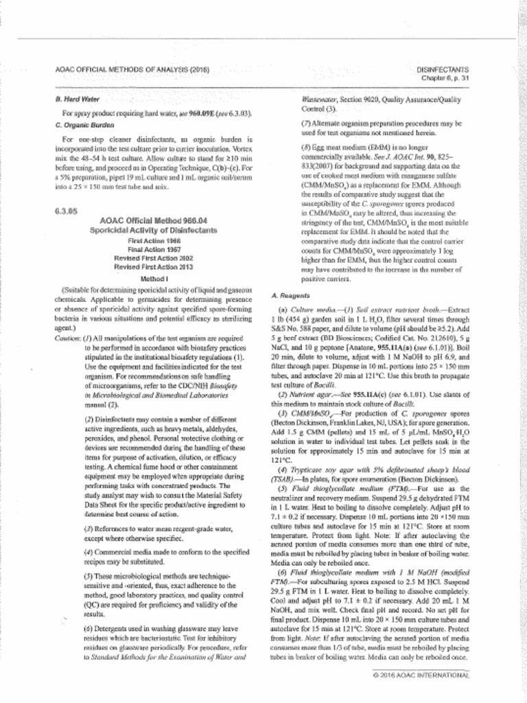 Aoac-966 04 | PDF