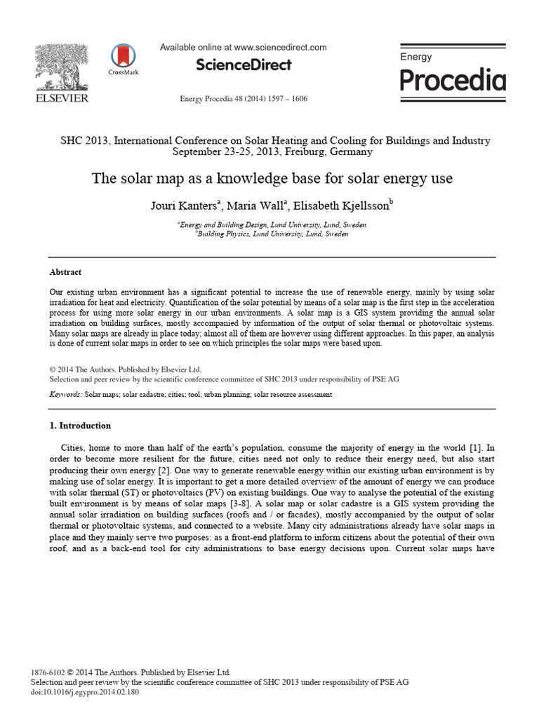Analyzing Solar Maps for Urban Energy Use | PDF | Photovoltaics ...