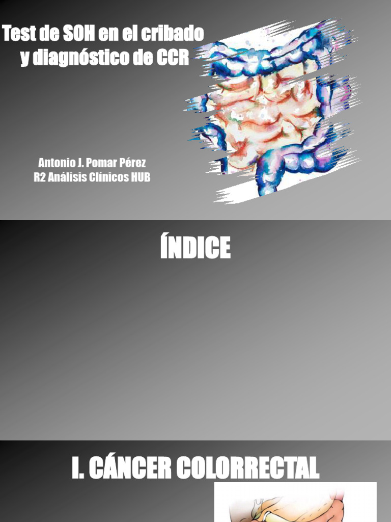 Test SOH en El Cribado y Diagnostico Del CCR | PDF | Cáncer colonrectal ...