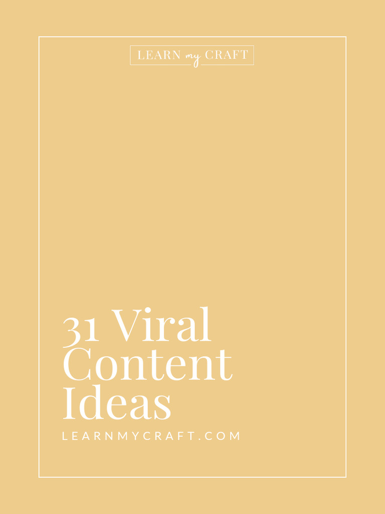 31 Viral Video Ideas for Artists | PDF