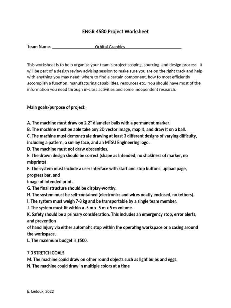 Project Worksheet Unfinished | PDF | Manufactured Goods