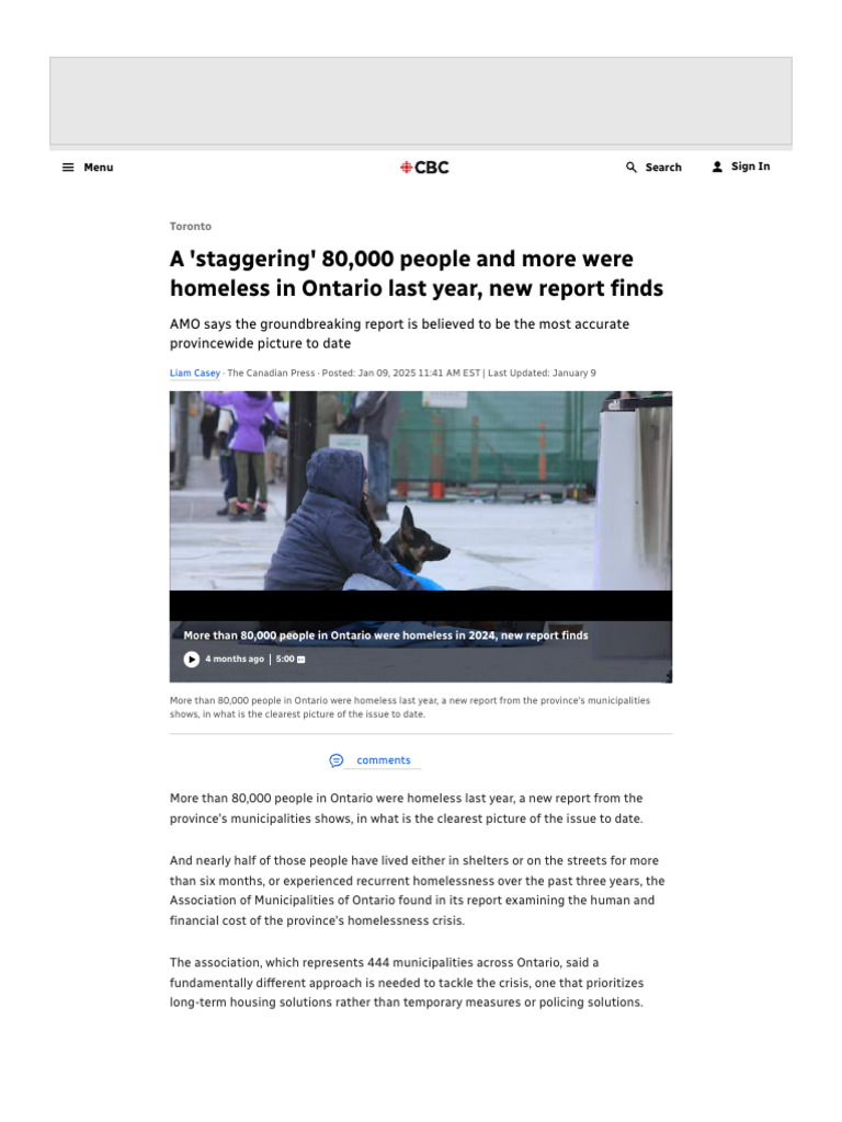A 'Staggering' 80,000 People and More Were Homeless in Ontario Last ...