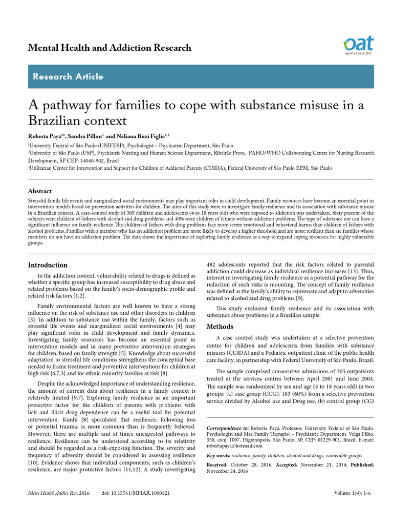 A Pathway For Families To Cope With Subs | PDF | Substance Abuse ...