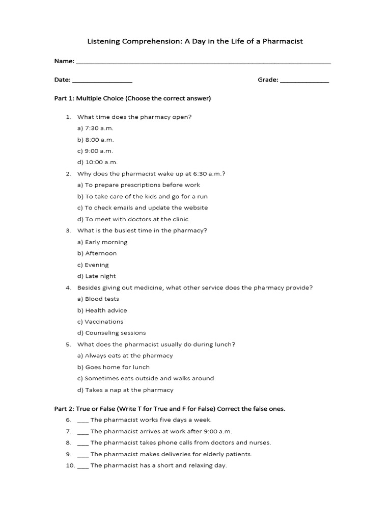 Listening Comprehension 2 | PDF