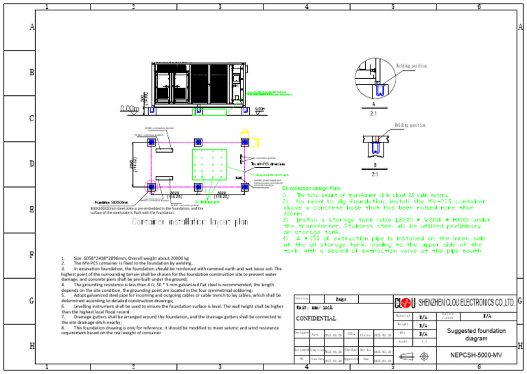 Skid Foundation Design for MV-PCS Container | PDF | Drainage ...