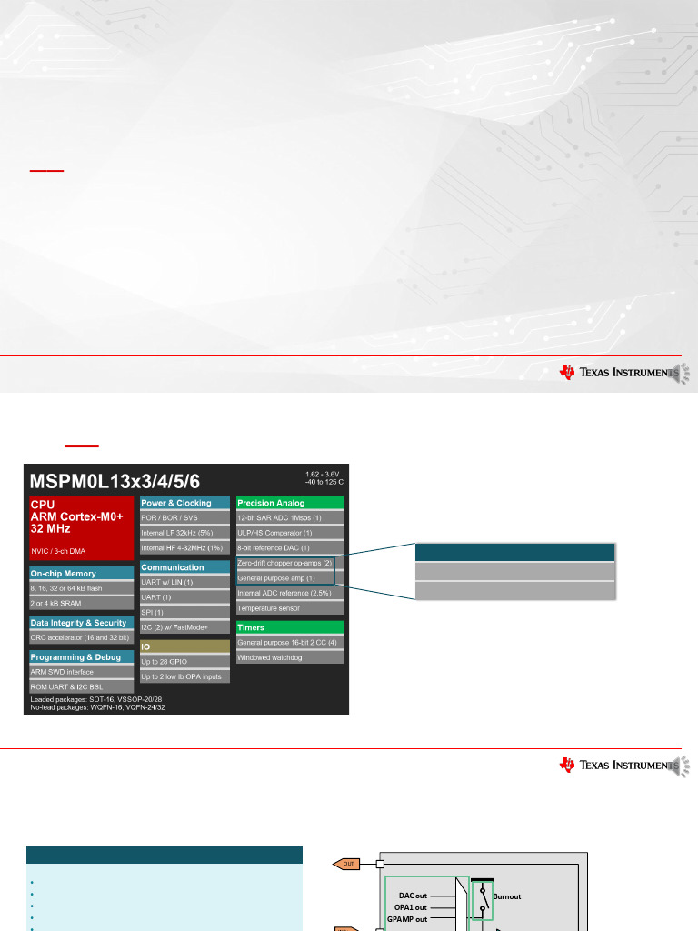 mspm0 Opa Module Presentation | PDF | Amplifier | Analog To Digital ...