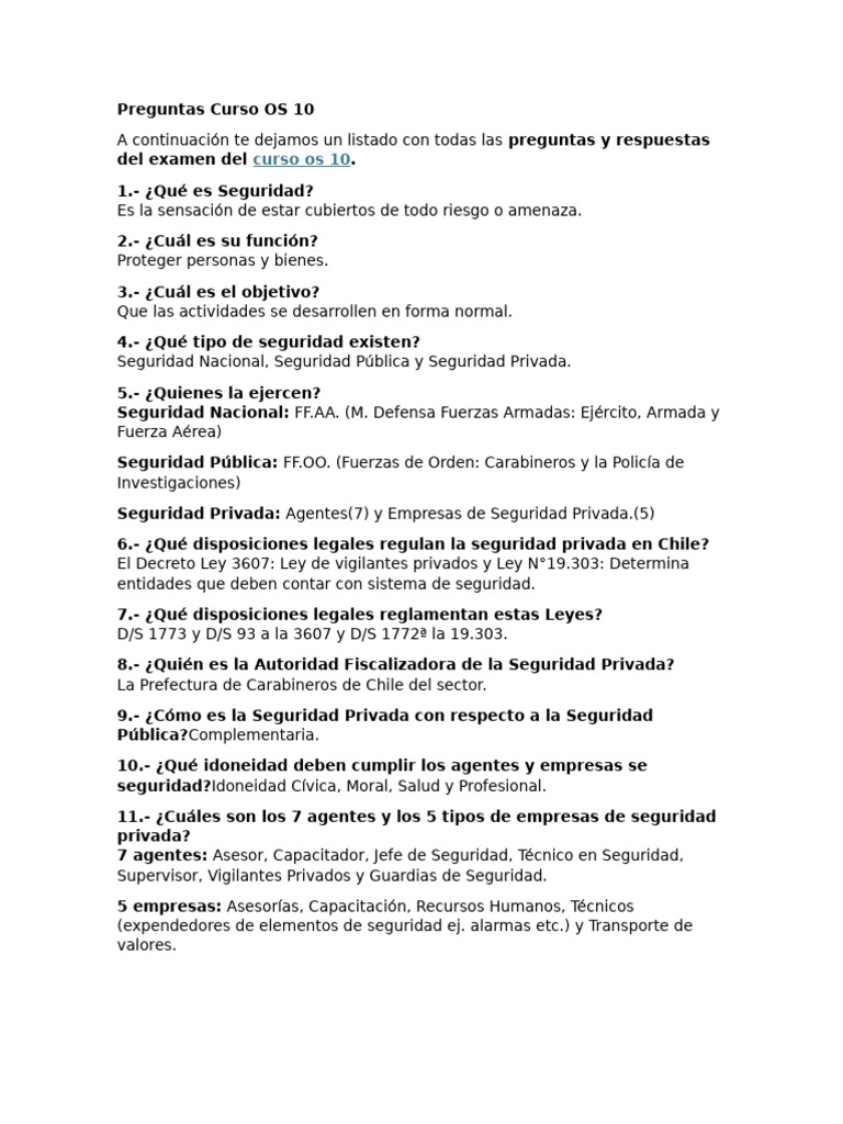 Preguntas Curso OS 10 | PDF | Robo | Robo