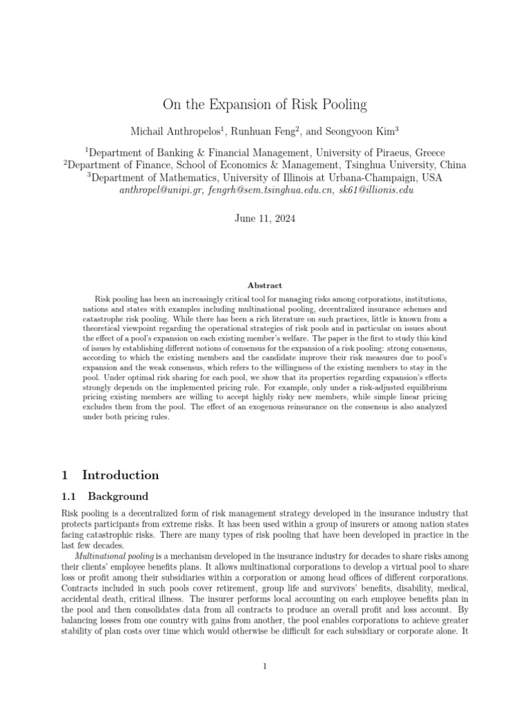 Impact of Risk Pool Expansion on Welfare | PDF | Insurance | Risk