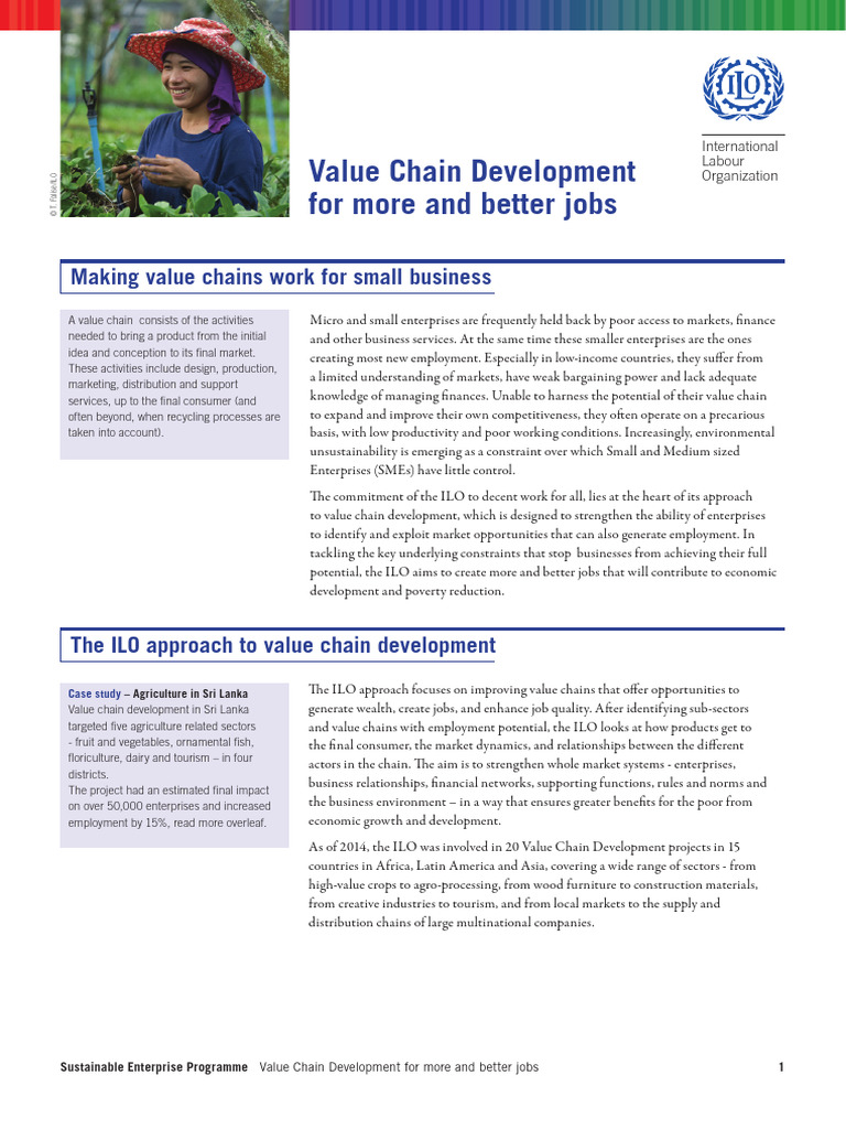 Value Chain Development for More Better Jobs (ILO) | PDF ...